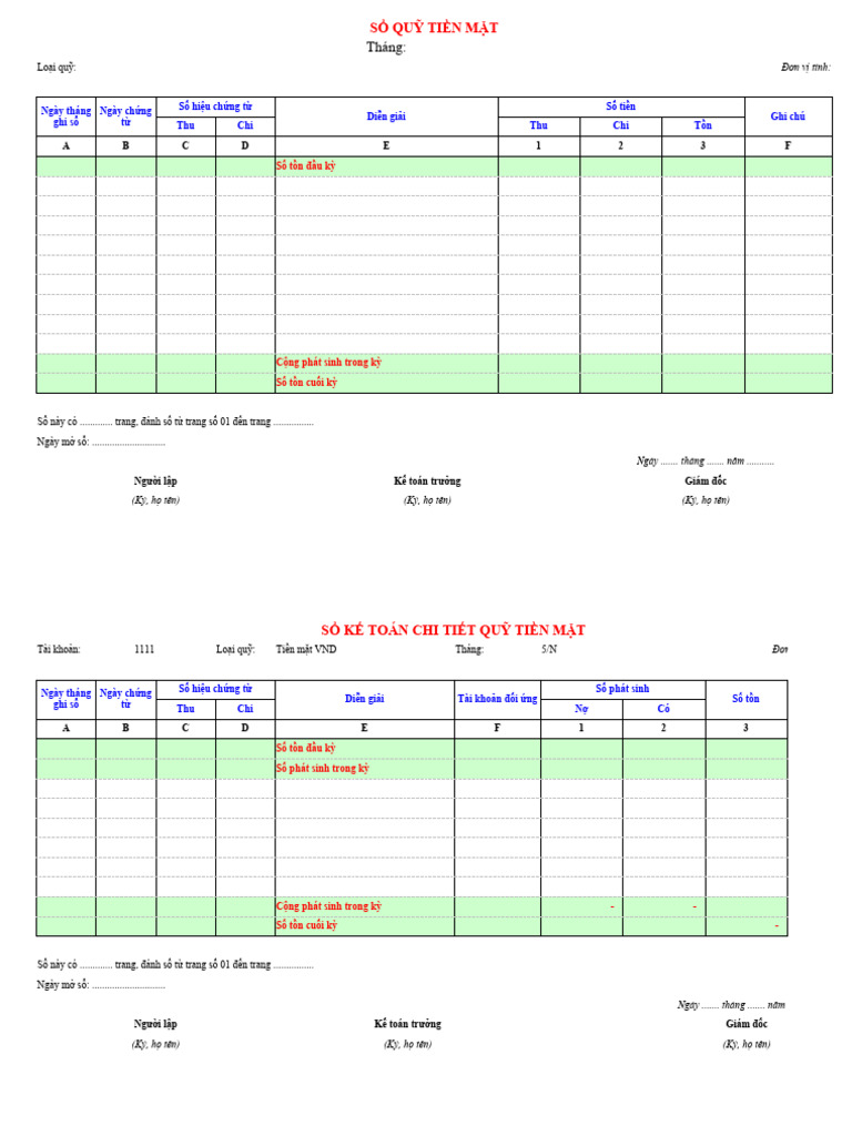 Mau So Sach Theo TT200. | PDF