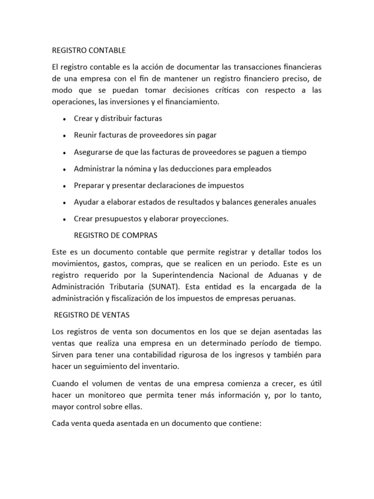 Guía Completa de Registro Contable | PDF | Contabilidad | Business
