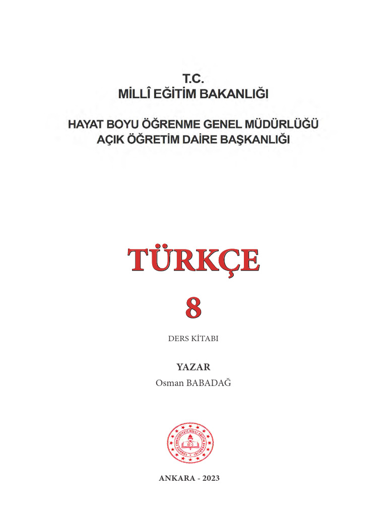 Turkce-8 2022 | PDF