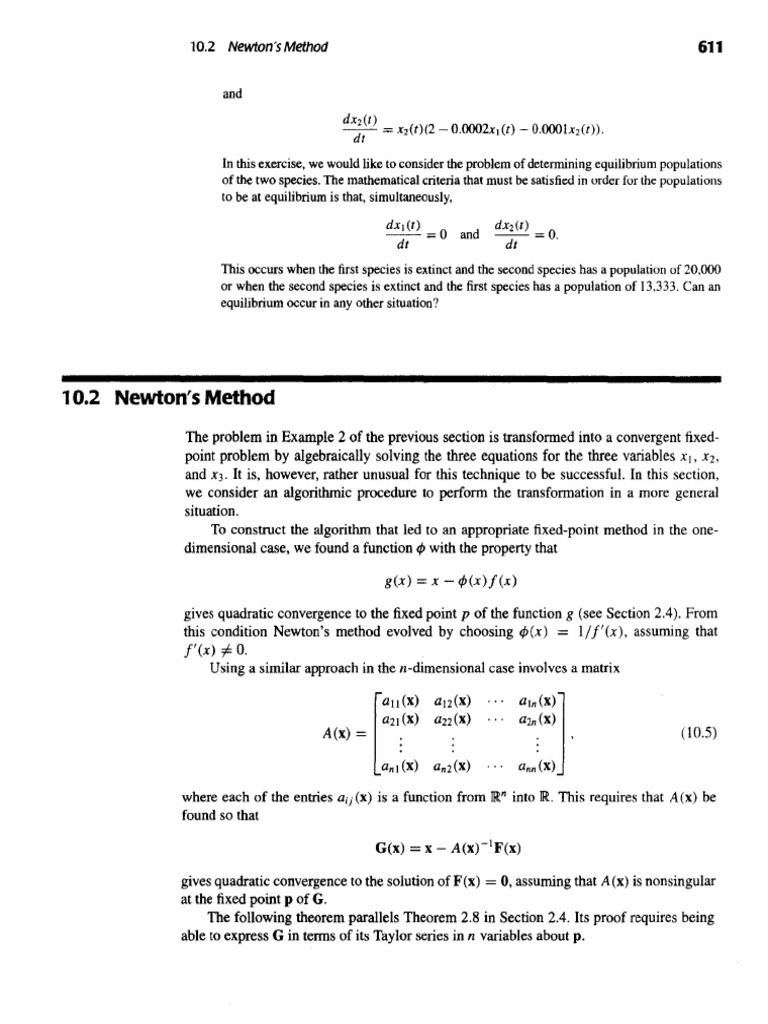 Newton's Method For System | PDF | Algorithms | Applied Mathematics