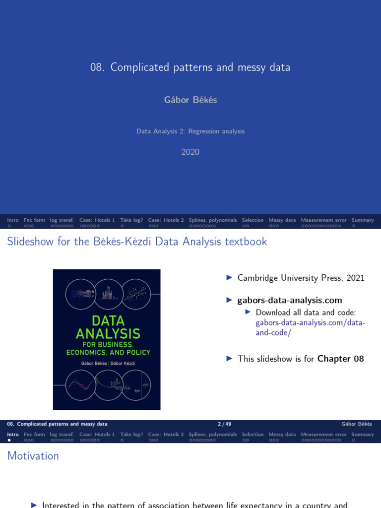 Ch08-Bekes Kezdi Data Analysis Slides v2 | PDF | Regression Analysis | Linear Regression