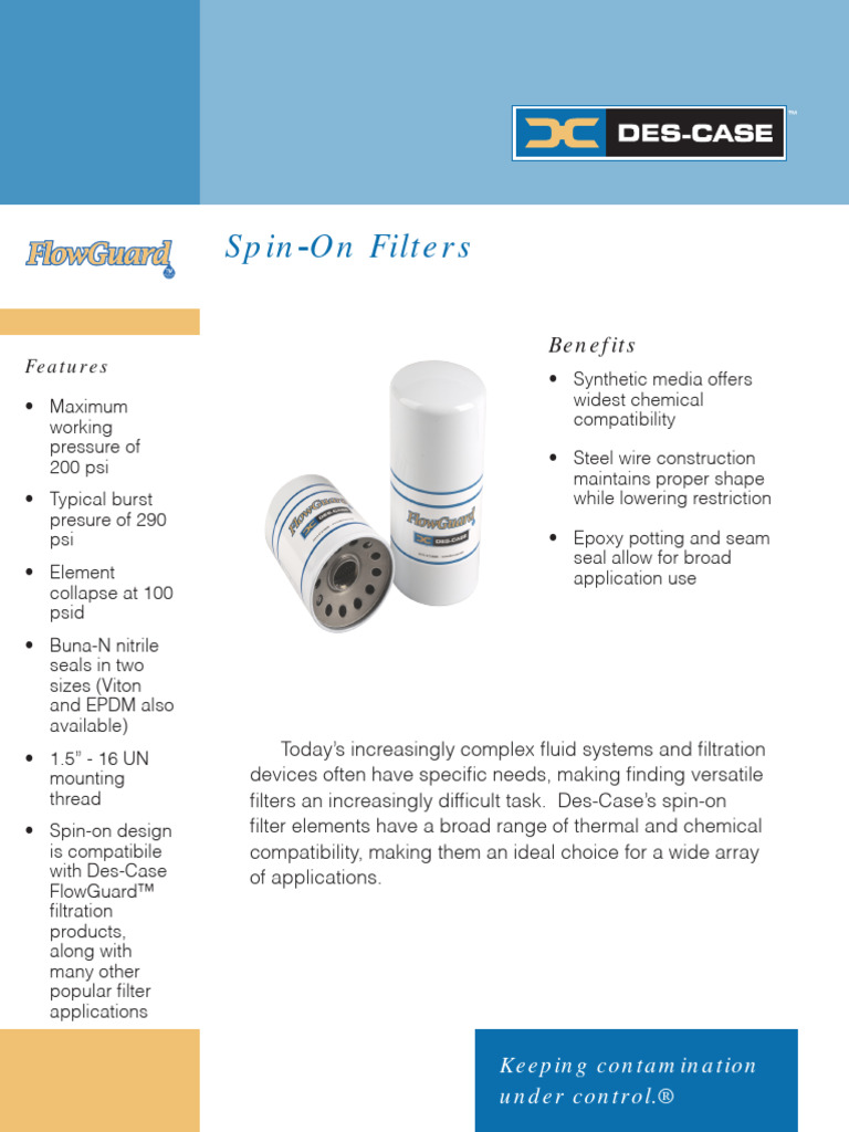 FLOWGUARD Filter Specifications | PDF | Materials