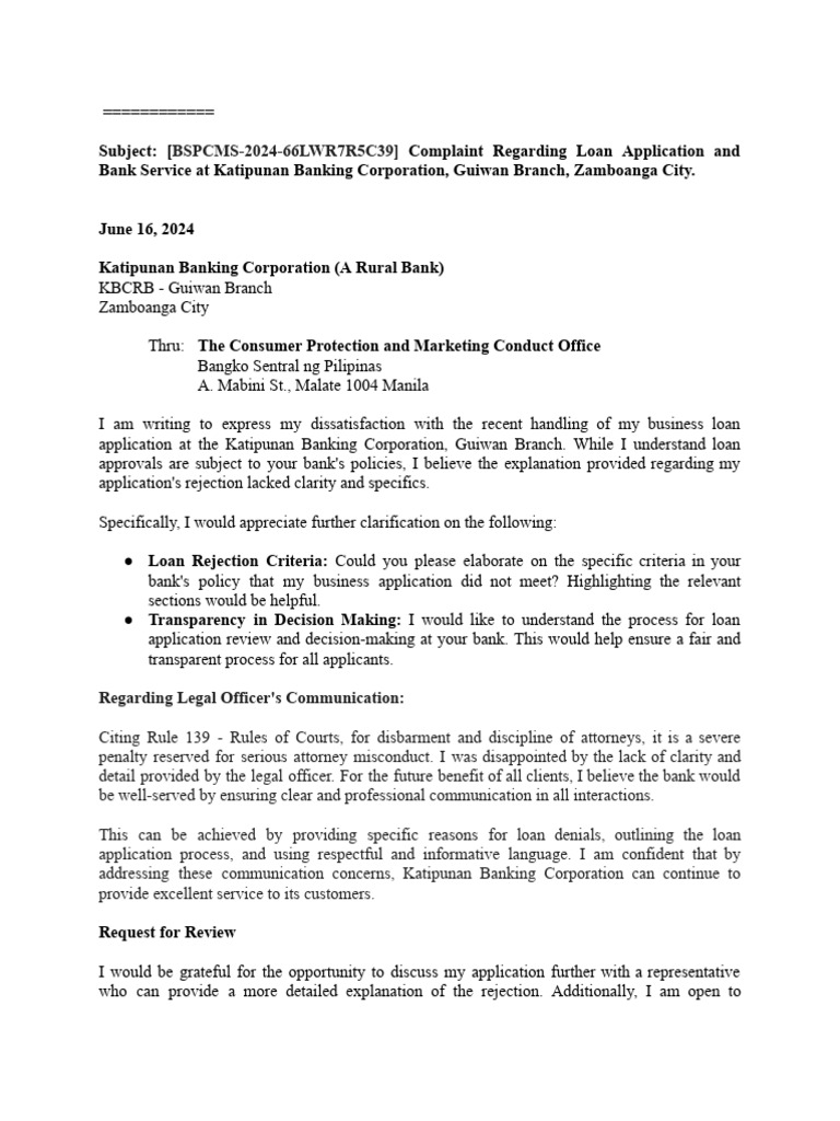 Bsp-kbcrb Complaint 3 | Download Free PDF | Banks | Mediation