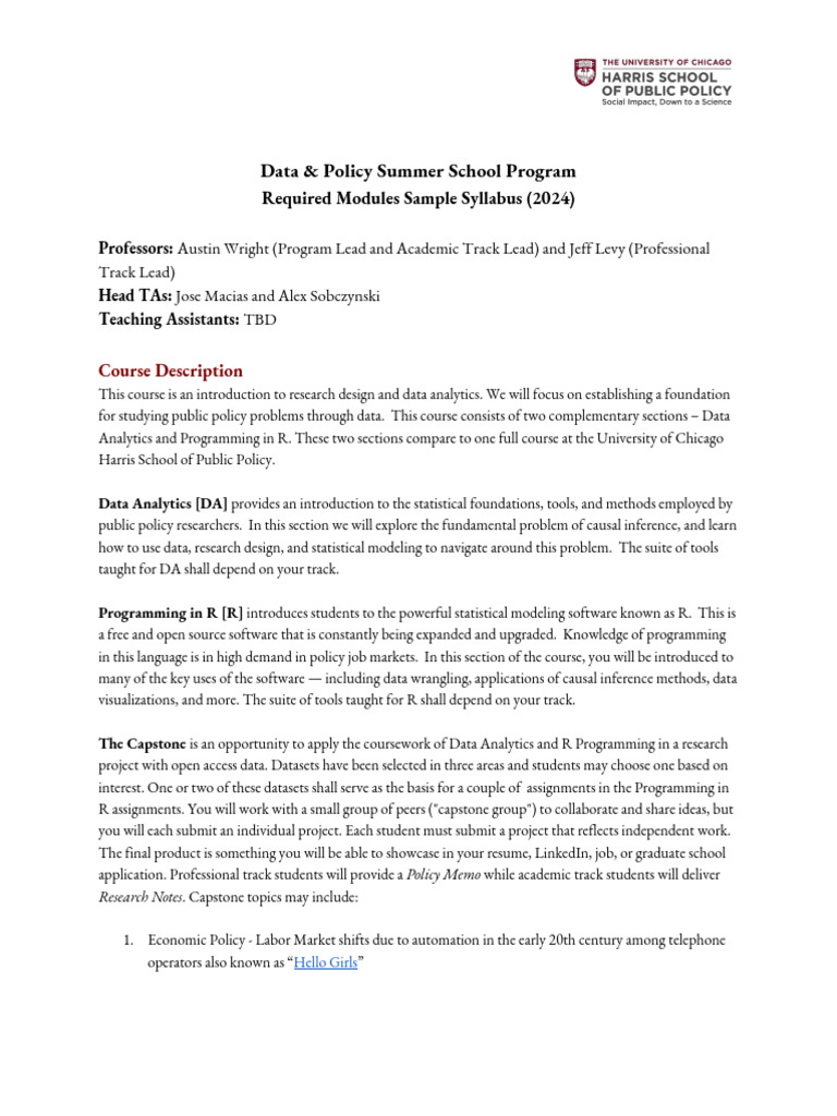 DPSS Required Modules Sample Syllabus 2024 | PDF | Regression Analysis ...