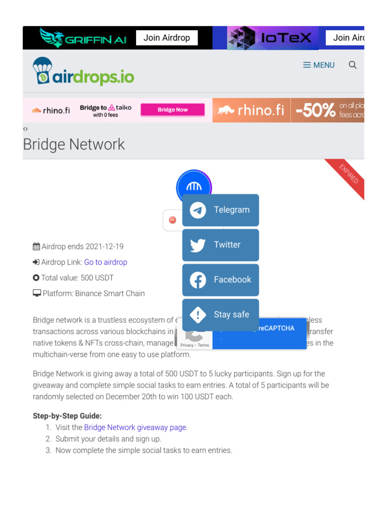 Bridge Network Airdrop Claim Free BRDG Tokens | PDF | Cryptocurrency | World Wide Web