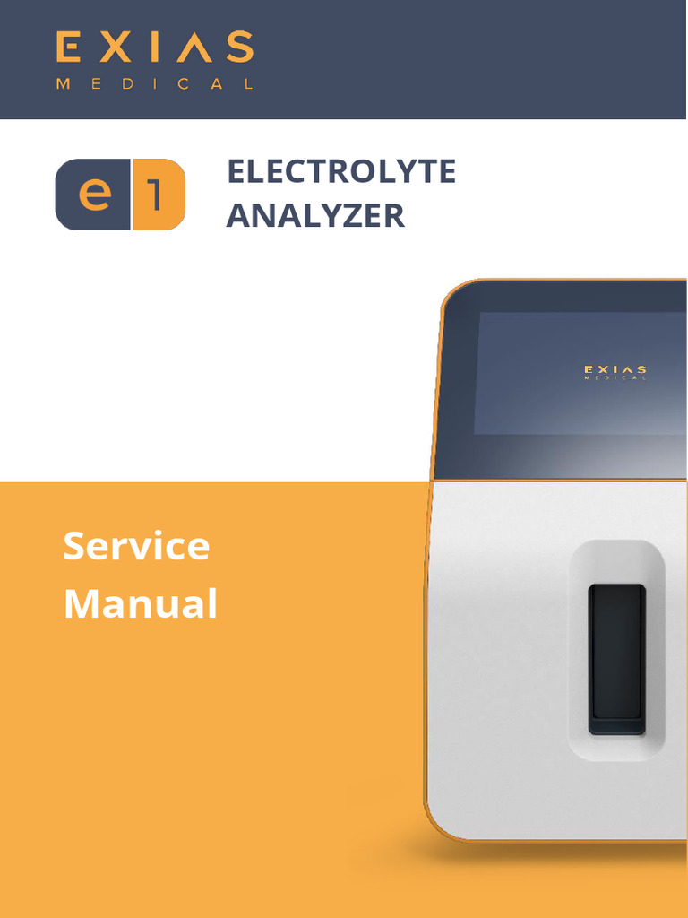 EXIAS E1 Analyzer Service Manual - 2.0 | PDF | Troubleshooting | Calibration