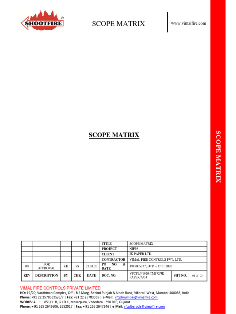 A-04 Scope Matrix | Download Free PDF | Equipment | Manufactured Goods