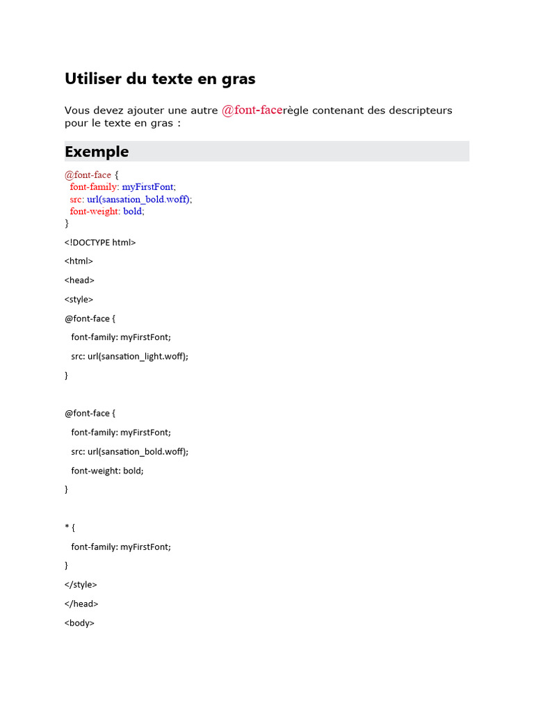 Mettre du texte en gras avec CSS | PDF
