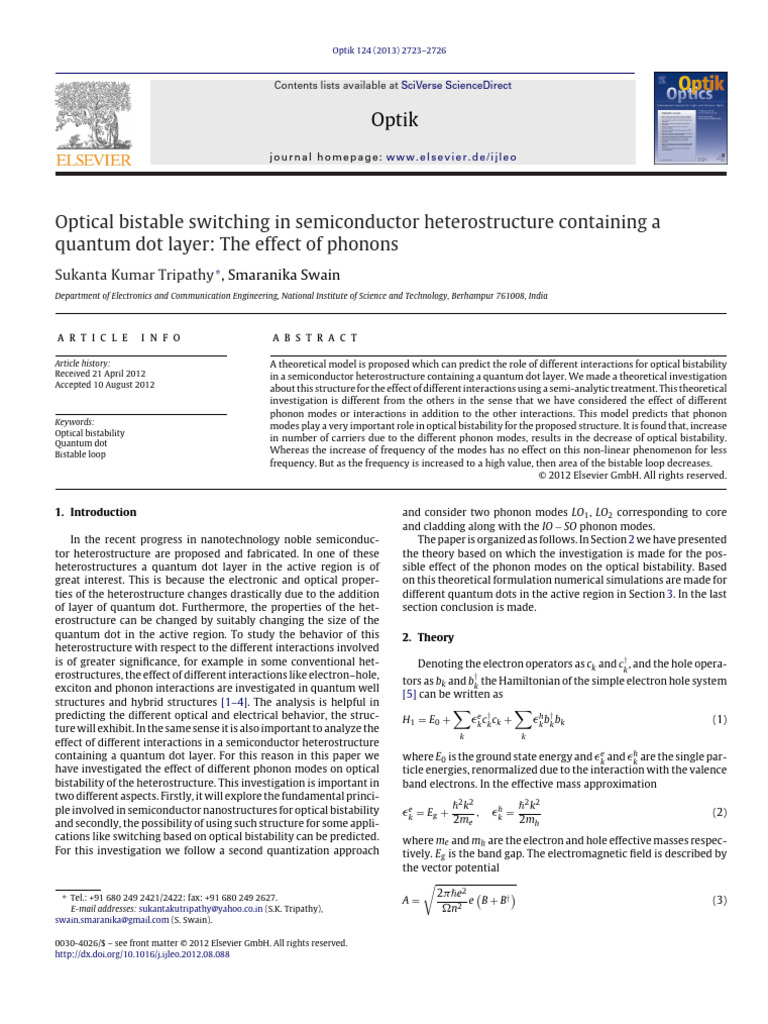Journal Phonons Optik 1 | PDF | Phonon | Heterojunction