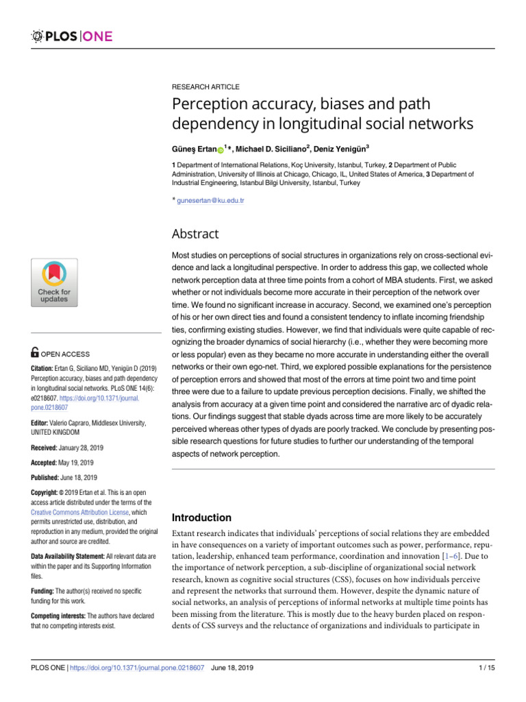 Perception Accuracy Biases and Path Dependency in | PDF | Bias | Survey ...