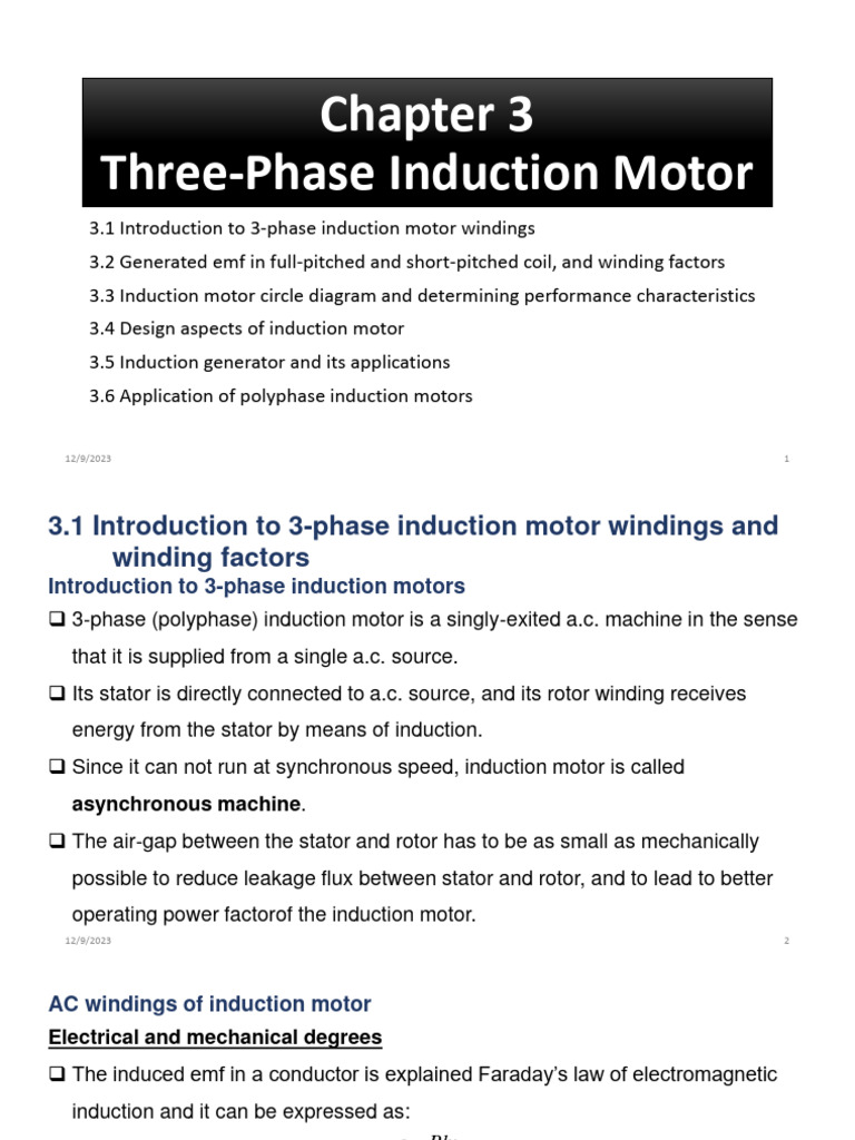 Chapter 3 - Three Phase Induction Motors | PDF | Electromagnetic ...