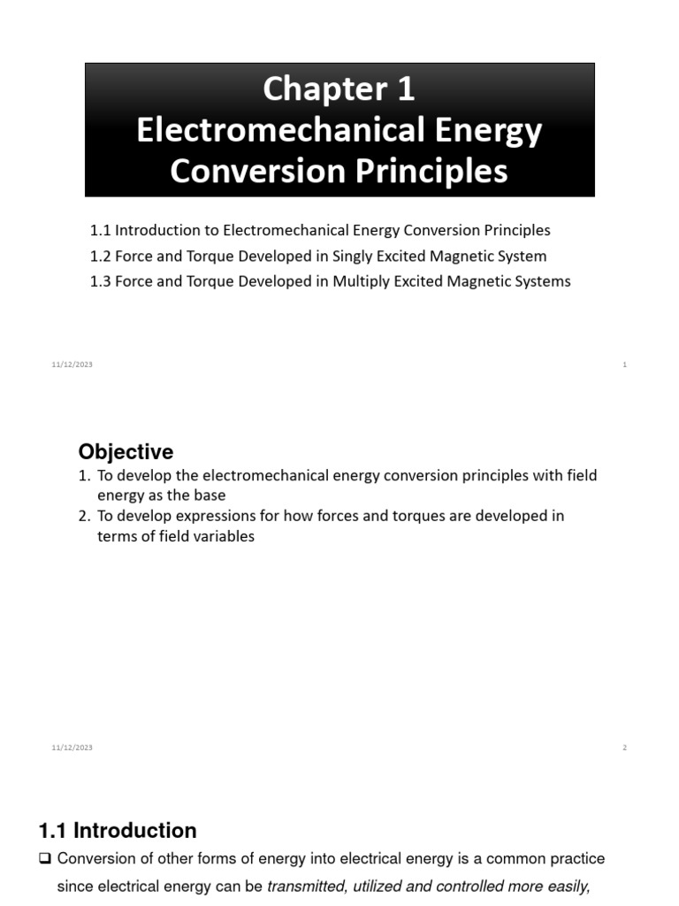 Chapter 1 - Electromechanical Energy Conversion | PDF | Inductor ... Chapter 1 - Electromechanical Energy Conversion | PDF | Inductor ...