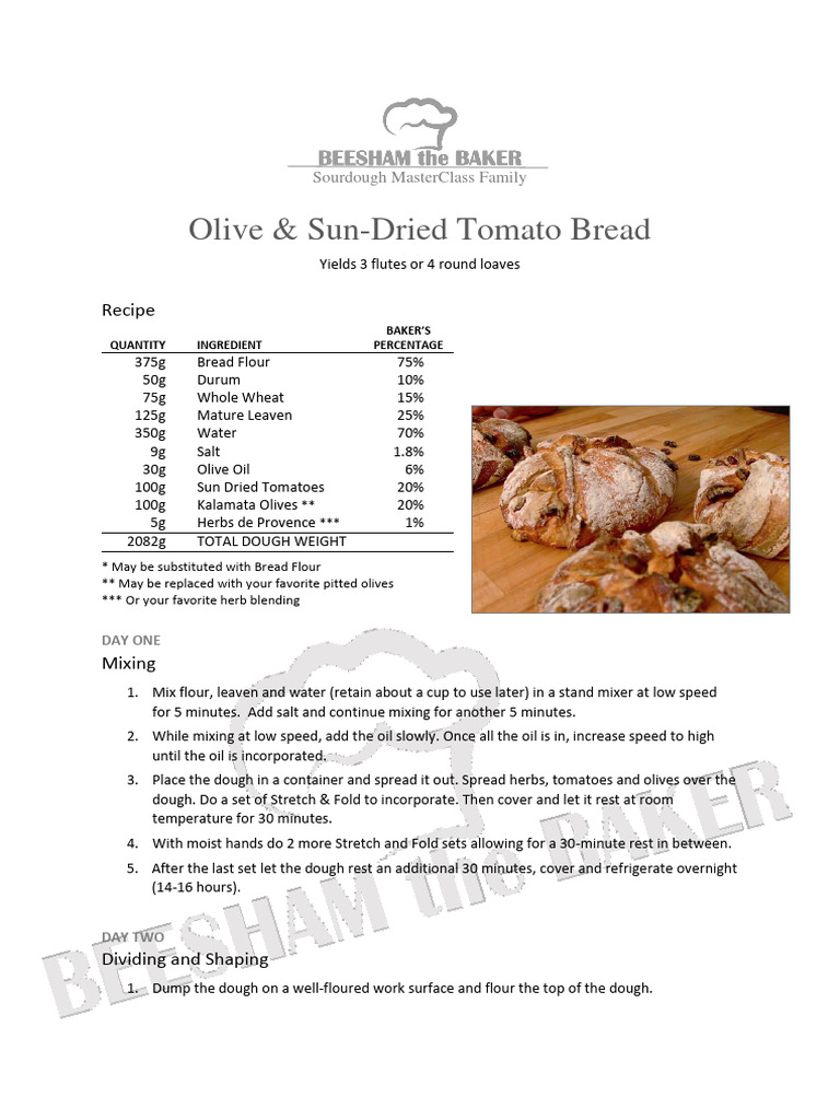 8 Olive - Sun-Dried Tomato Bread | PDF | Breads | Dough