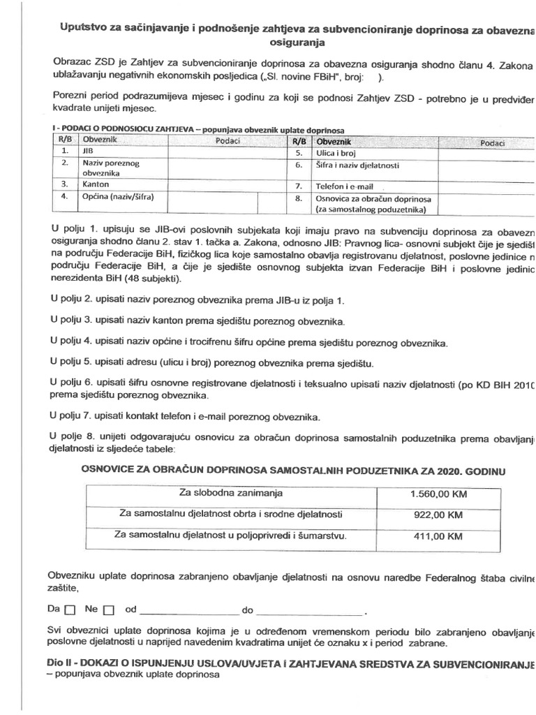 Upustvo Za Sačinjavanje I Podnošenje Zahtjeva Za Subvencioniranje ...