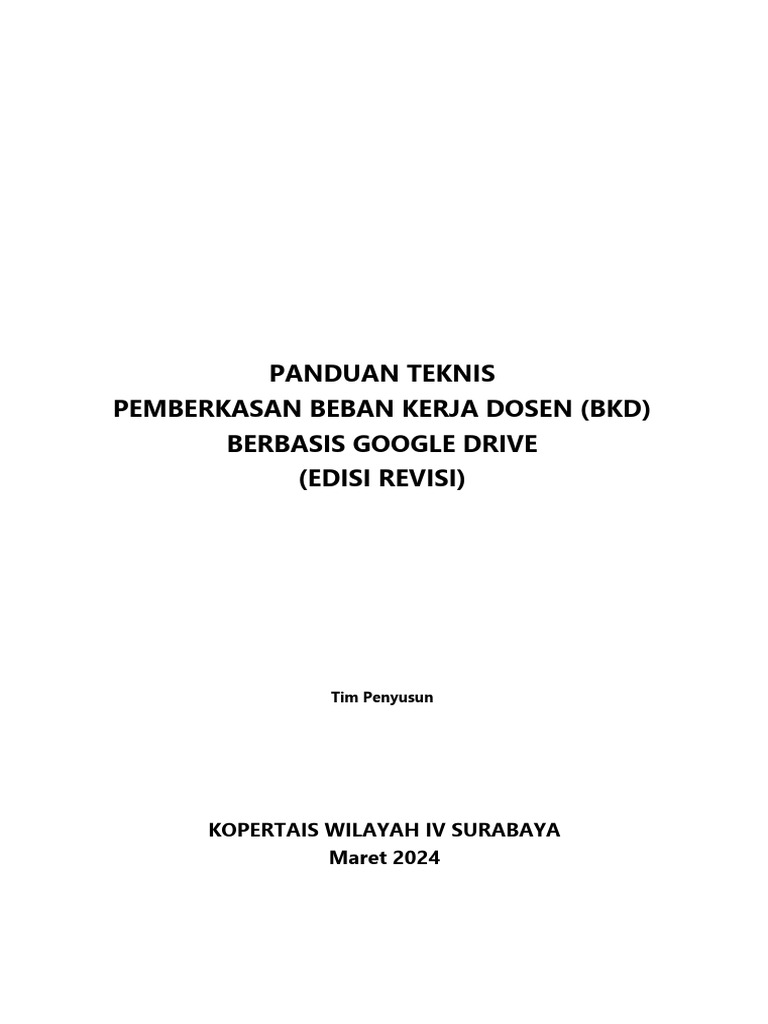 PANDUAN TEKNIS BKD Fiks Tahap 1 Edisi Maret 2024 | PDF