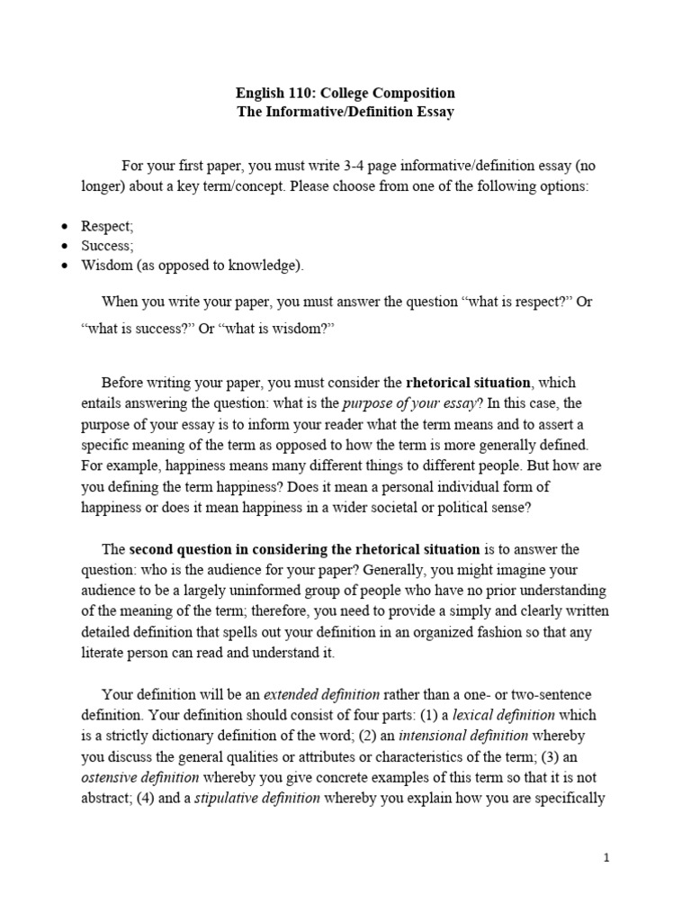English 110 - Definition Essay 2 | PDF | Definition | Essays