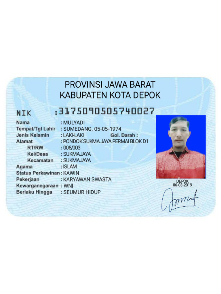 KTP Mulyadi-Dpk | PDF