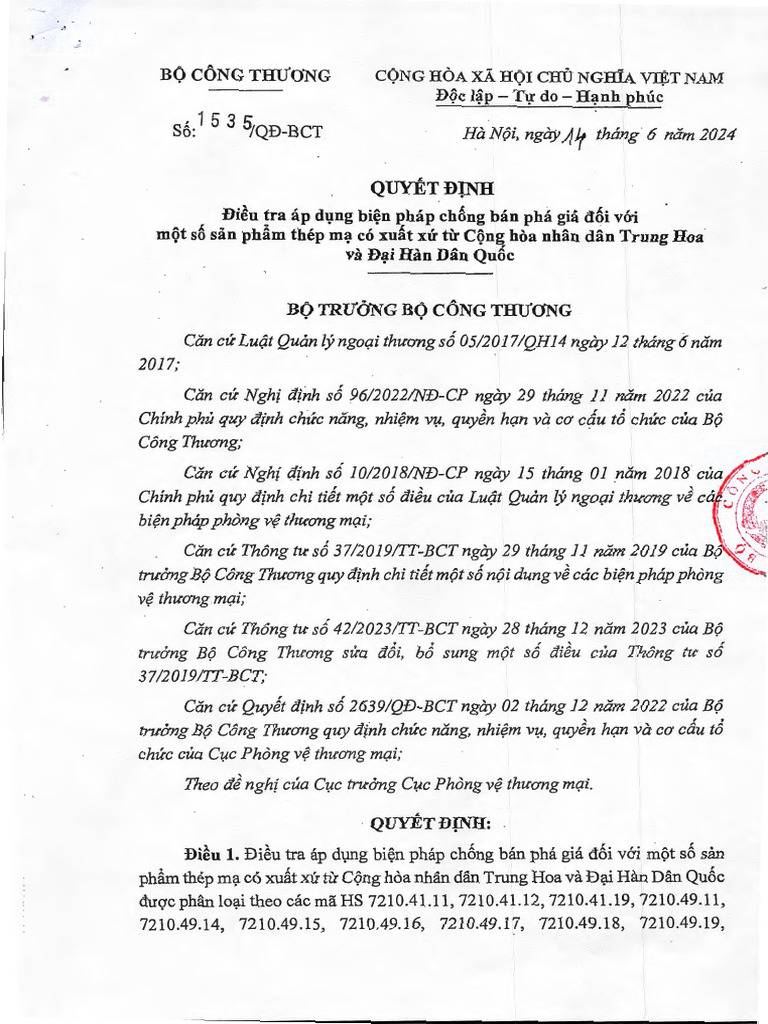 Khoi Xuong Dieu Tra CBPG San Pham Thep Ma | PDF