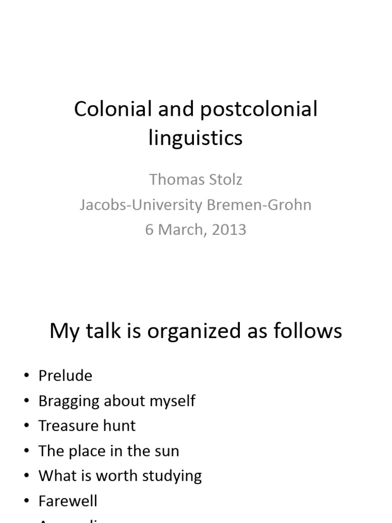 Colonial-and-postcolonial-linguistics | PDF | Postcolonialism | German ...