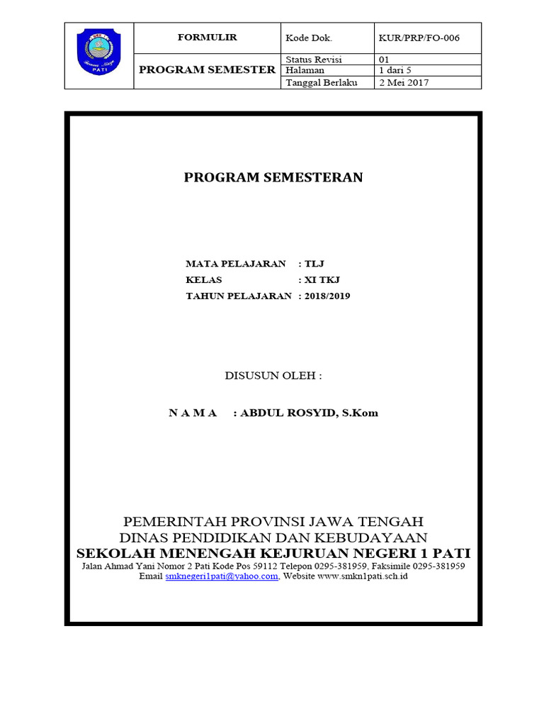 Program Semester II 2018-2019 | PDF