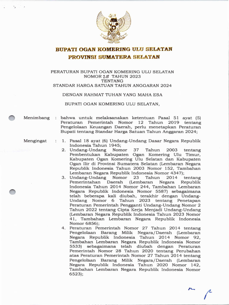 Perbup Nomor 28 Tahun 2023 | PDF | Pengelolaan Keuangan & Uang