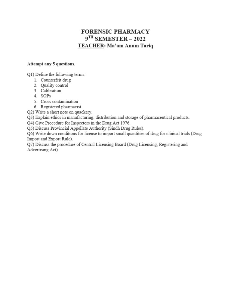 Forensic 9th Semester | PDF