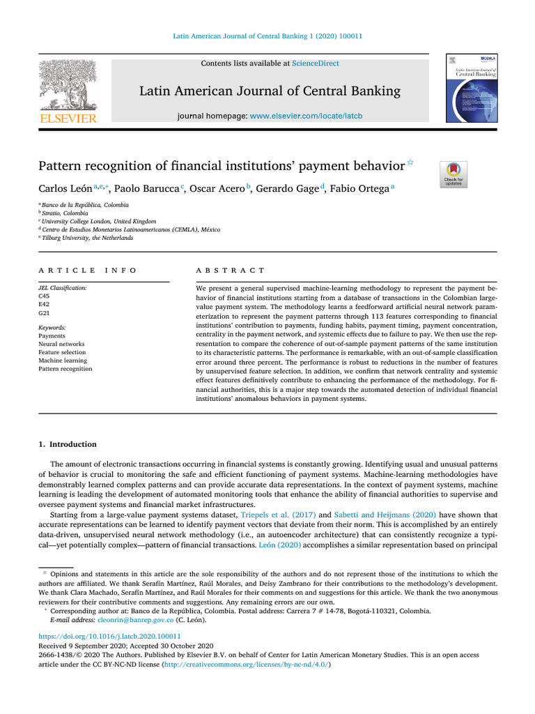 Financial Institutions' Payment Patterns | PDF | Eigenvalues And ...
