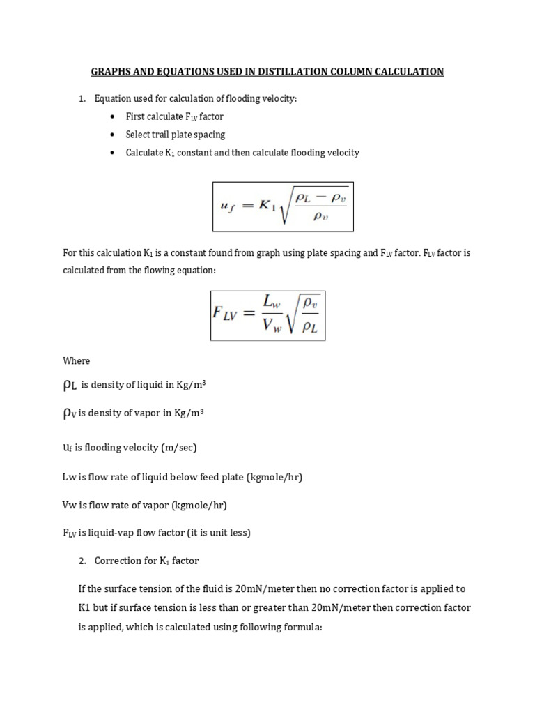 Distillation Column Calculation Guide | PDF | Flow Measurement | Pressure