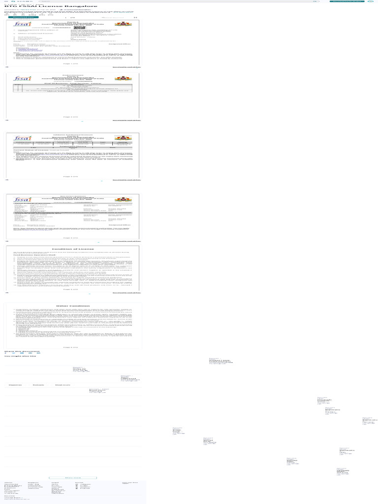 BTG FSSAI License Bangalore PDF Vegetable Oil | PDF | Cooking Oil | Foods