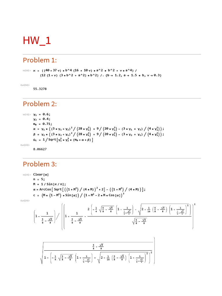 HW 1 | PDF