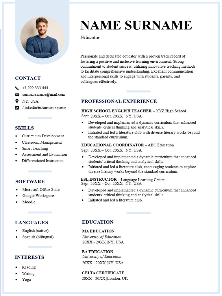 292 Education Resume Sample | PDF | Curriculum | Teachers