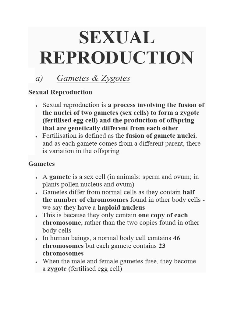 Reproduction Notes With Diagrams Pdf Menstrual Cycle Sexual