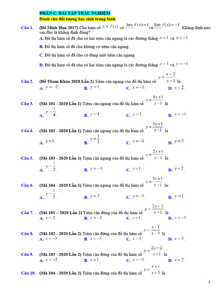 Phan C. Bai Tap Trac Nghiem - Cauhoi | PDF