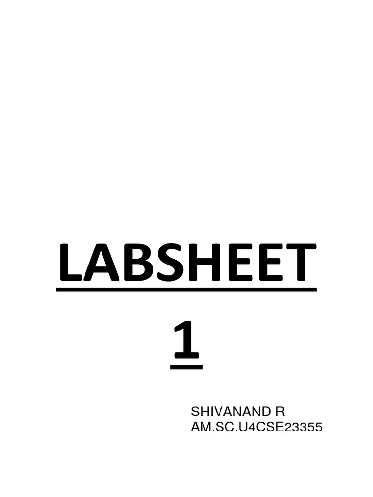 CSE23355 Labsheet 1 | Download Free PDF | Computer Programming | Software Engineering