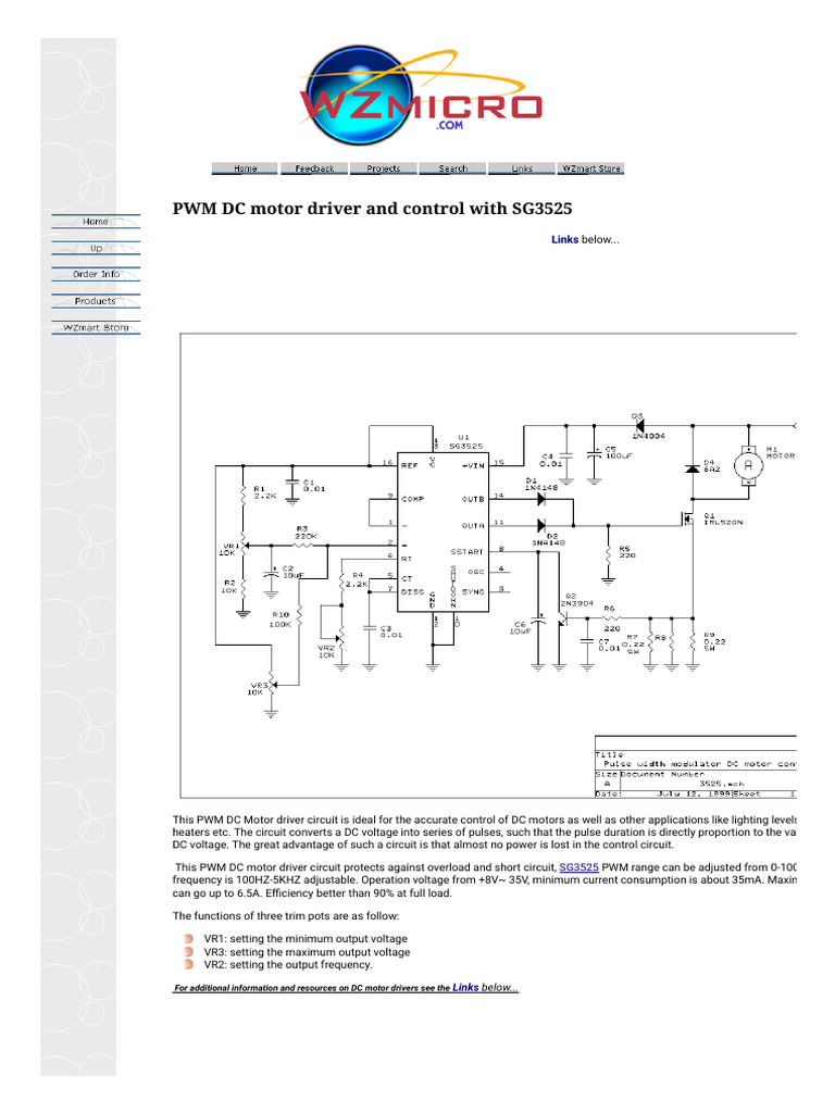 PWM DC motor driver control SG3525 DC Motor drive | PDF | Transmitter ...