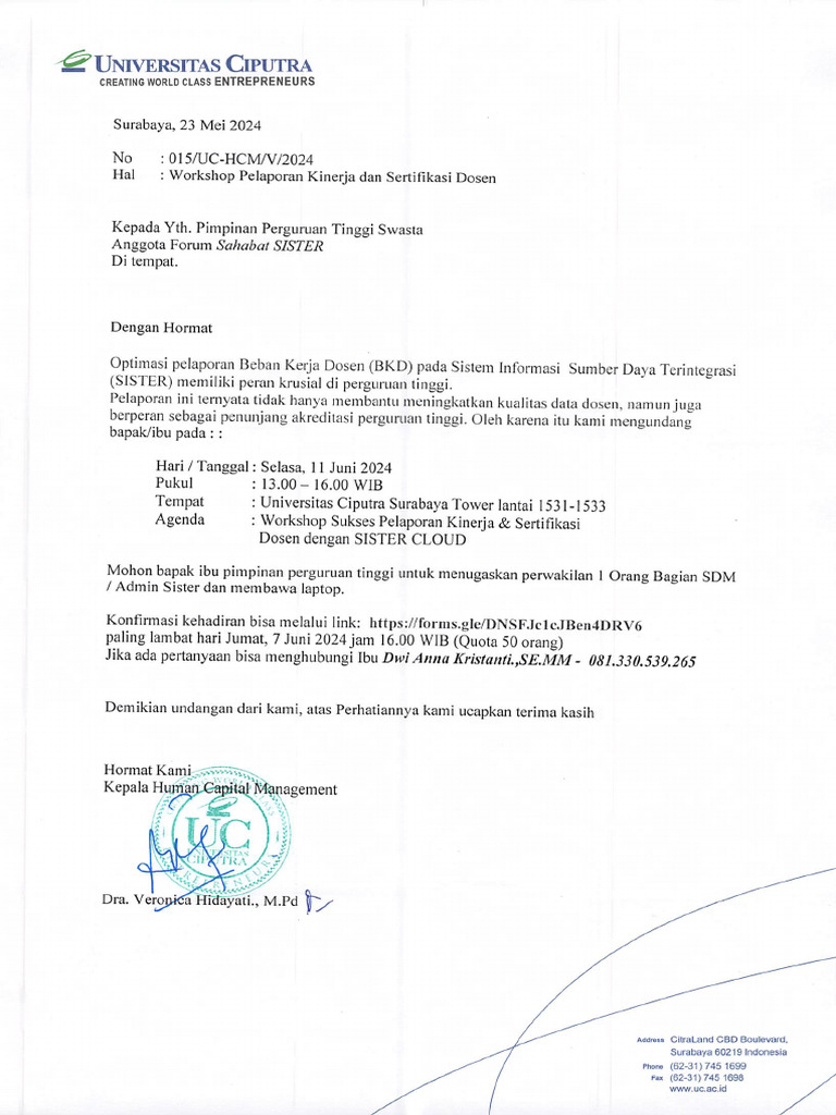 Surat Konfirmasi Pelaporan BKD | PDF