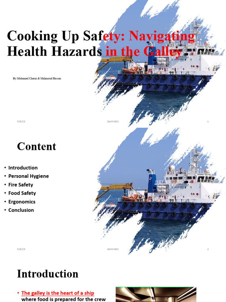 Safety & Health Hazards in The Galley | PDF | Food Safety | Hygiene