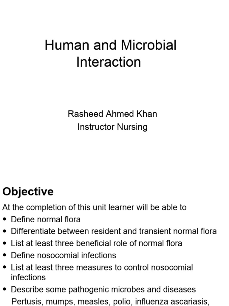 Human and Microbial Interaction | PDF | Measles | Infection