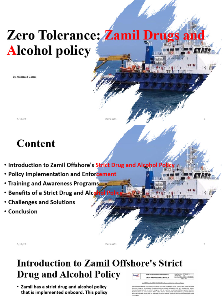 Zero Tolerance - Drugs and Alcohol Policy | PDF | Regulatory Compliance ...