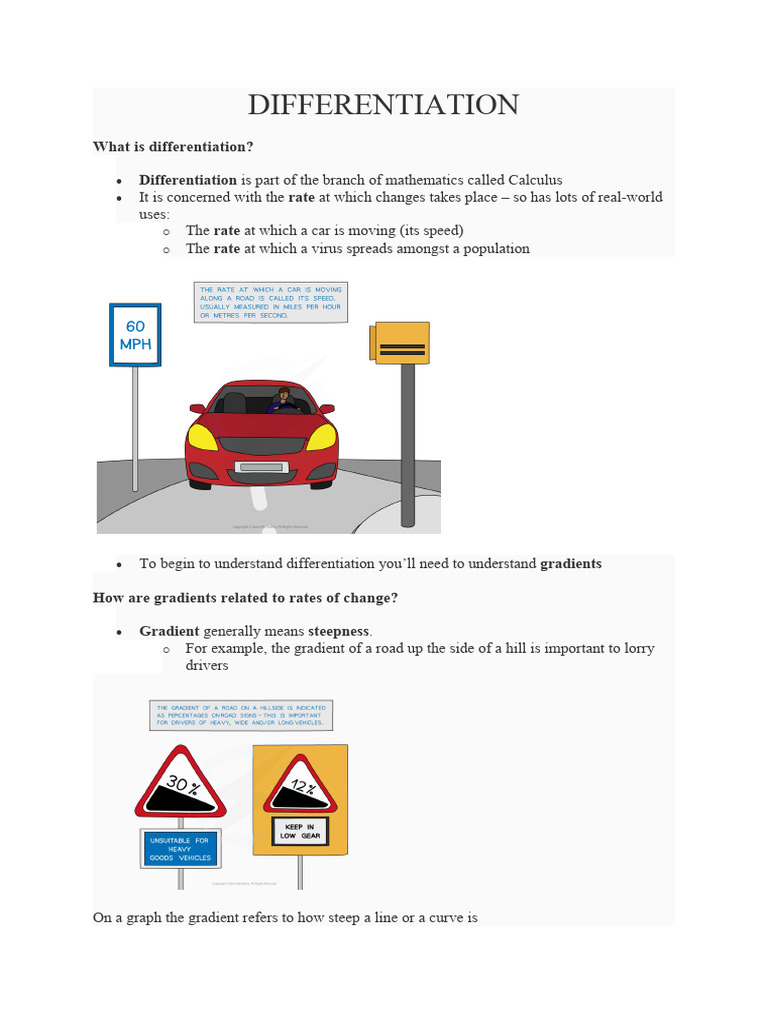 DIFFERENTIATION | PDF | Gradient | Derivative
