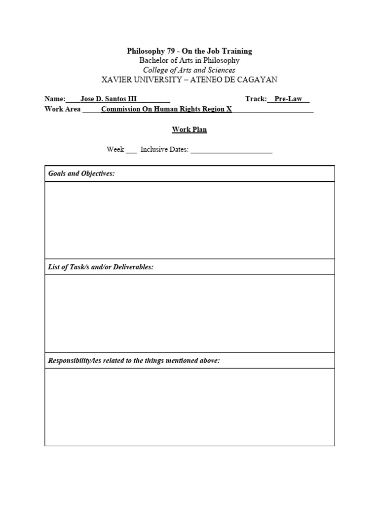 OJT Work Plan and Accomplishment Report (1) | Download Free PDF ...