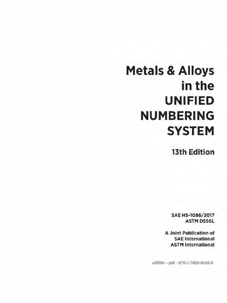 SAE HS-1086-2017 ASTM DS56L-2017 Metals & Alloys in The - ASTM - 2022 - Ricercabile | PDF ...