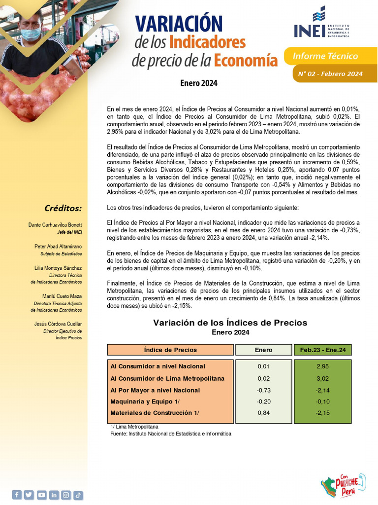 Informe de Precios N 2 Febrero 2024 Variacion de Los Indicadores de Precios de La Economia | PDF