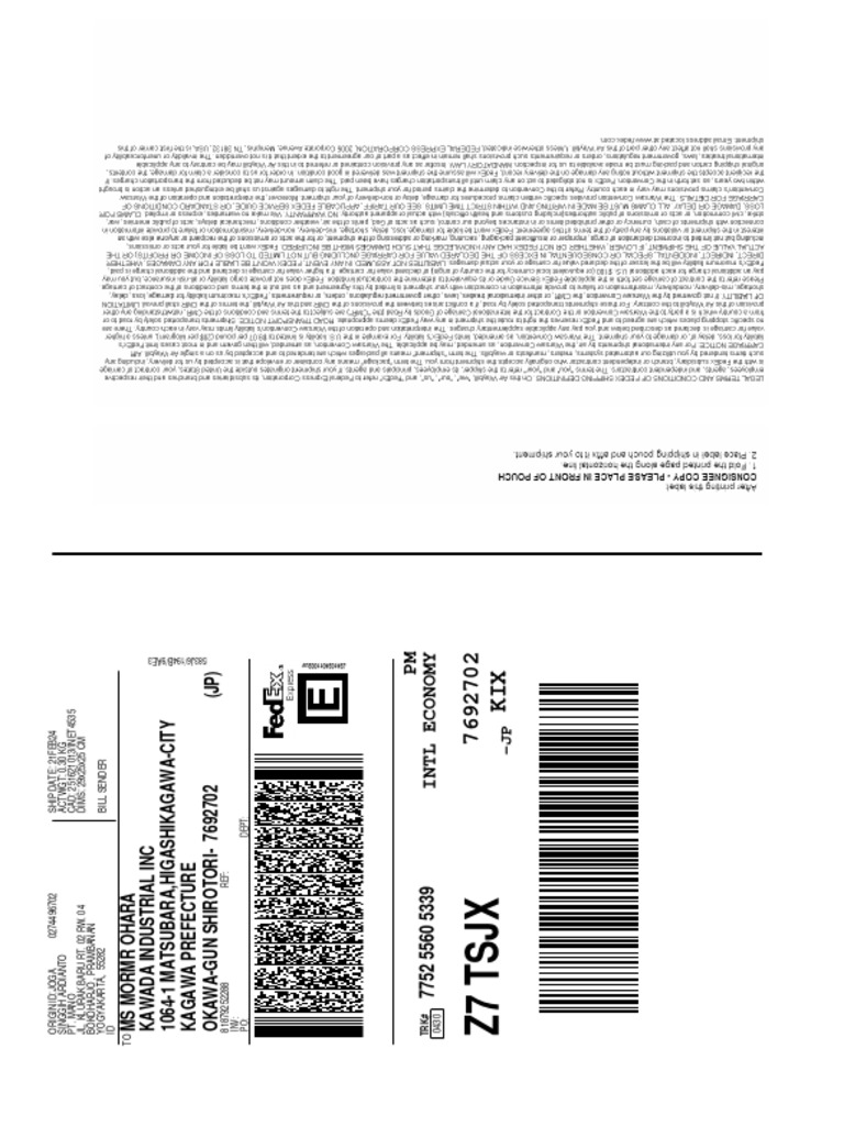 AWB fedex 21_02_2024 | Download Free PDF | Economies