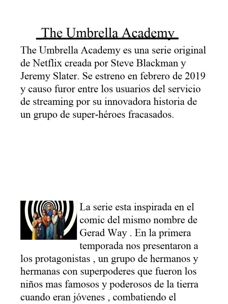 The Umbrella Academy | PDF | Novela negra, policíaca y suspenso ...
