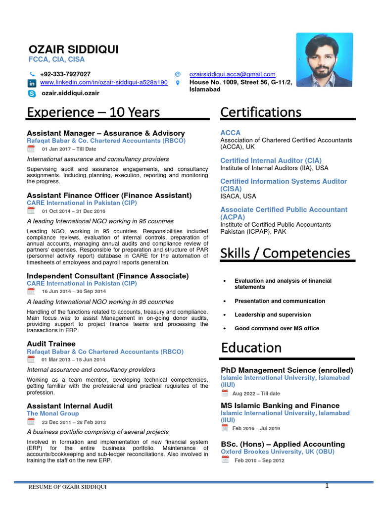 CV-Revised Oct-22-2 | PDF | Accountant | Accounting