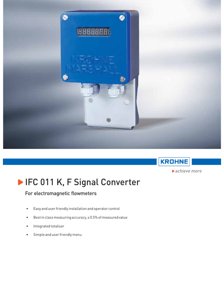 IFC 011 K, F Signal Converter Overview | PDF | Flow Measurement ...