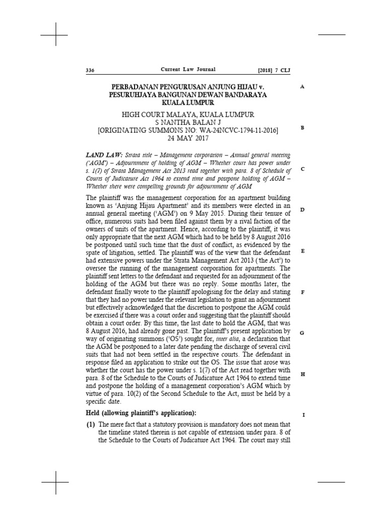 CLJ - 2018 - 7 - 336 - BC01976 Schedule 8 | PDF | Lawsuit | Appeal