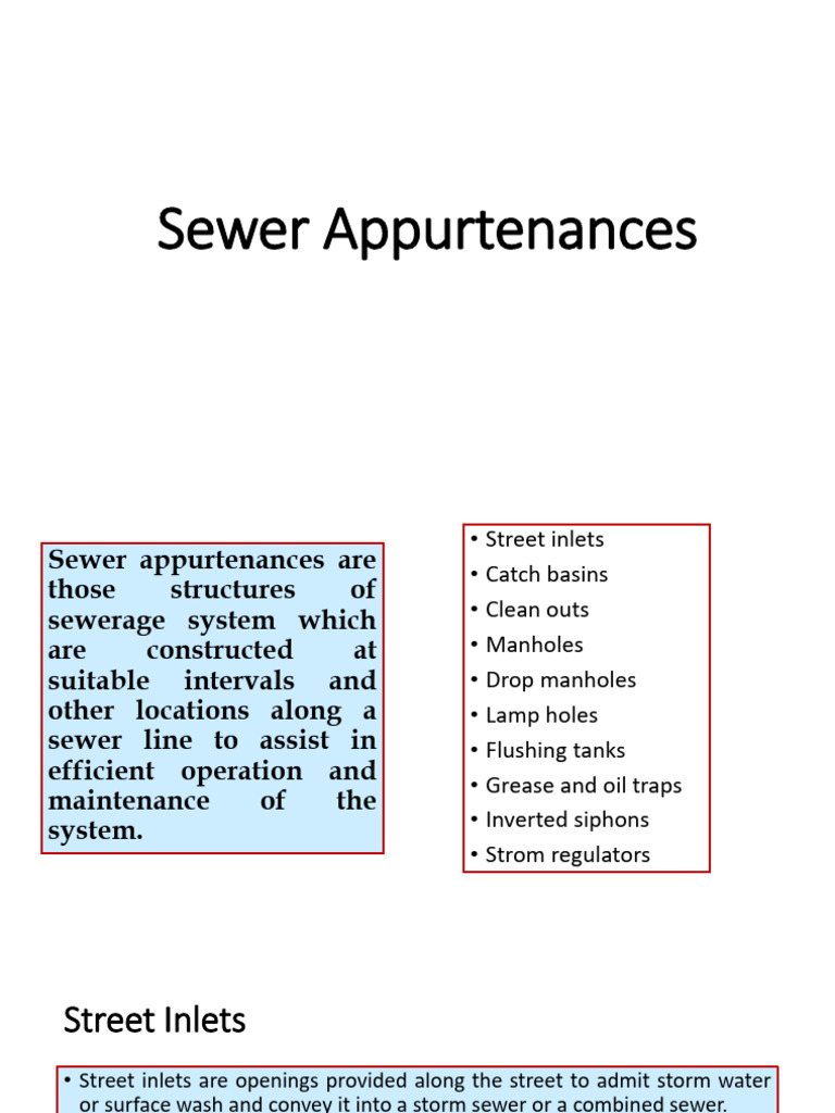 L 6 Sewer Appurtenances | PDF | Storm Drain | Combined Sewer