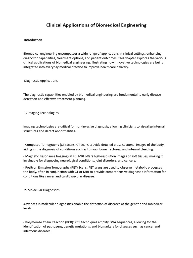 Clinical Applications of Biomedical Engineering | Download Free PDF ...
